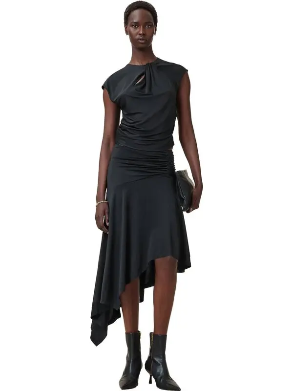 ALLSAINTS Annalie Jersey Midi Skirt - Black