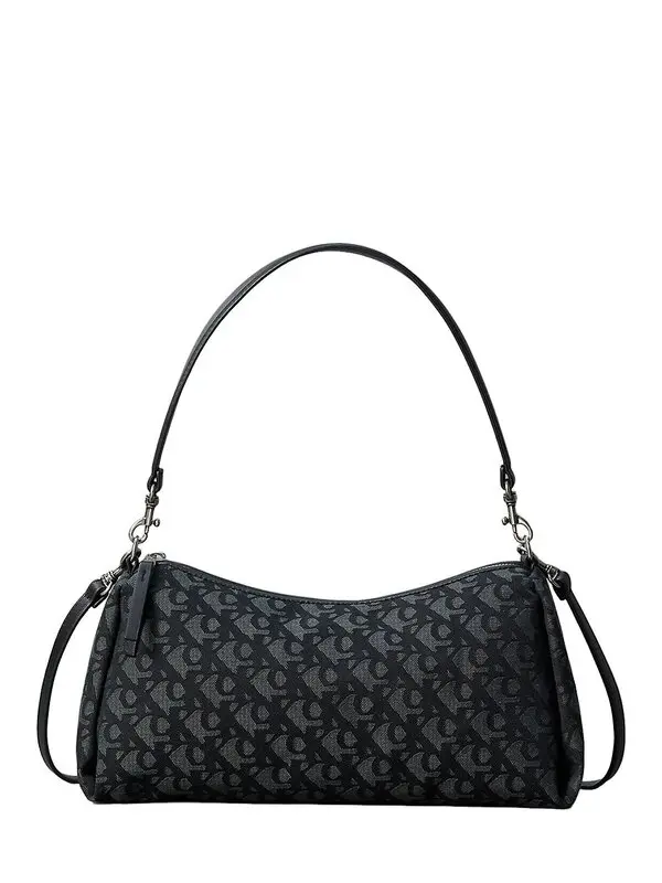 Calvin Klein Pleat Monogram Small Shoulder Bag - Black