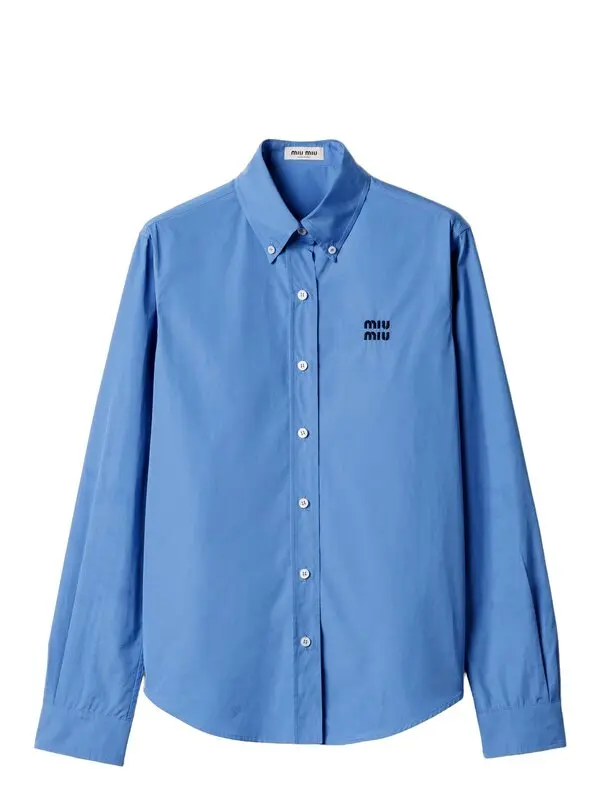 Miu Miu Poplin Shirt - Periwinkle Blue
