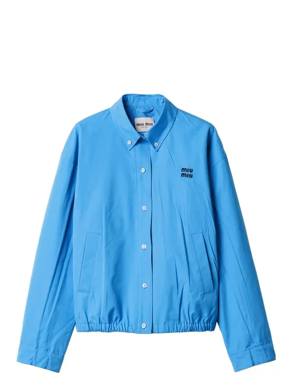Miu Miu Poplin Blouson Jacket - Periwinkle Blue
