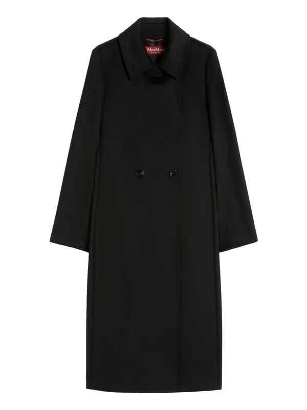 Max Mara Wool Broadcloth Robe Coat - Black
