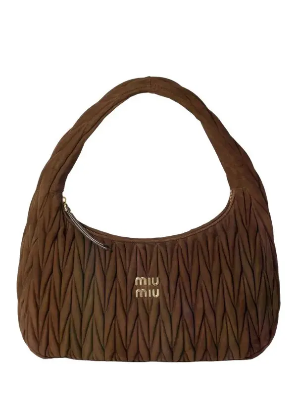 Miu Miu Wander Matelassé Shoulder Bag - Brown
