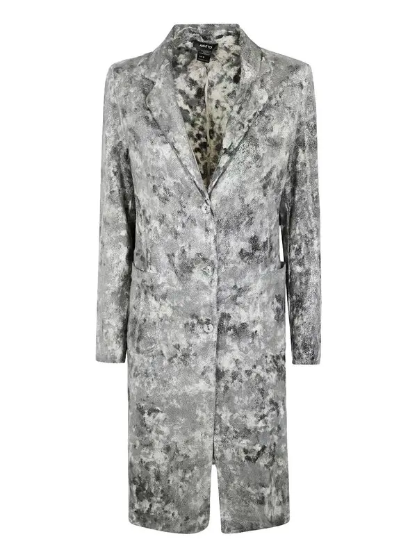 Avant Toi Lurex Abstract-print Coat - Grey