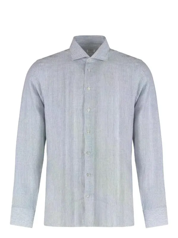 BORRIELLO NAPOLI Striped Long-sleeve Shirt - Blue