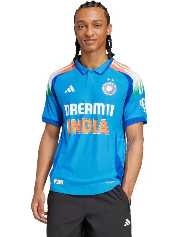 Adidas India Cricket One Day International Jersey - True Blue