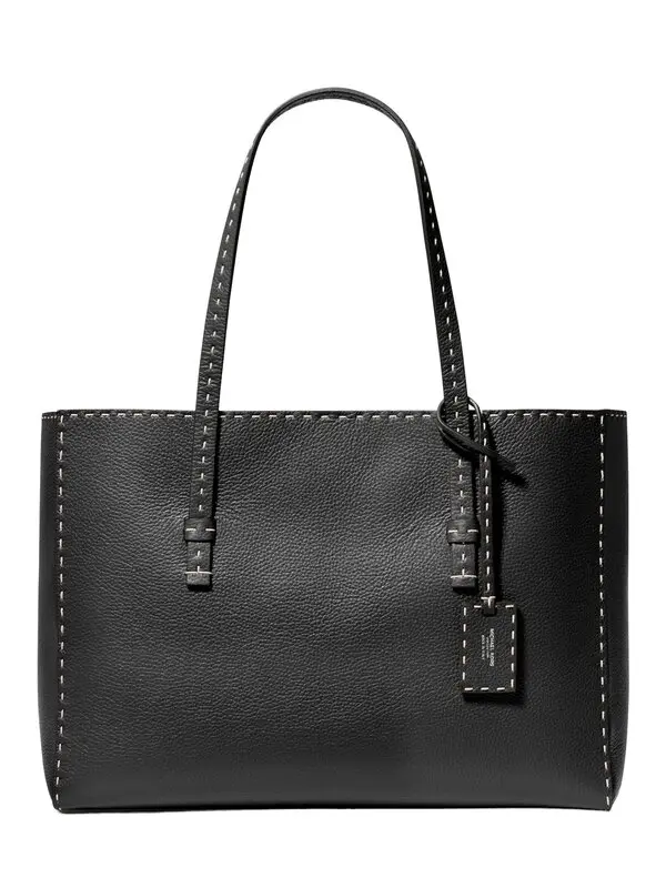 Michael Kors Sharon Hand-stitched Pebbled Leather Tote Bag - Black