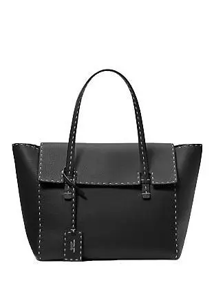 Michael Kors Sophia Pebbled Leather Satchel - Black