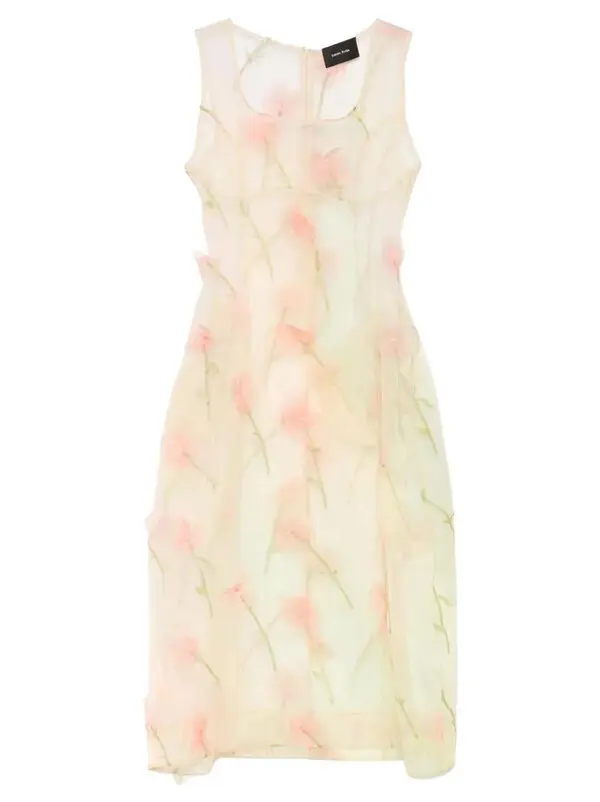 Simone Rocha Sculpted Carnation Midi Dress - Neutrals