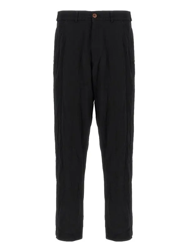 Comme Des Garçons Crinkled Wide Leg Trousers - Black