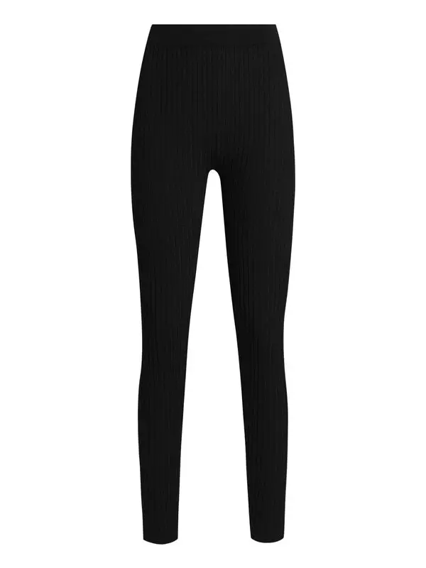 Dolce & Gabbana Ribbed Wool Leggings - Black