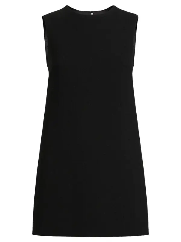 Dolce & Gabbana A-line Wool Crepe Mini Dress - Black