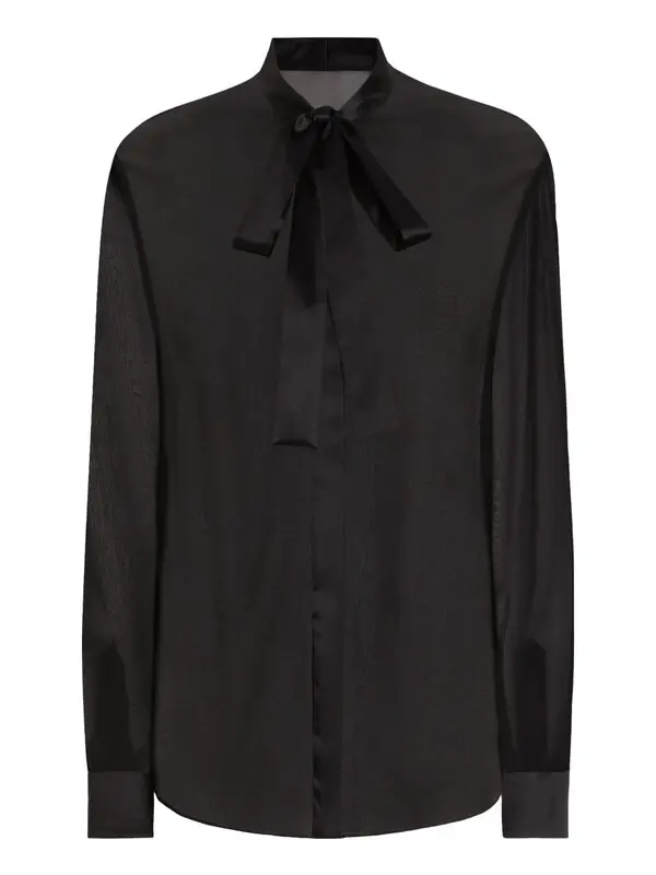 Dolce & Gabbana Chiffon Pussy-bow Shirt - Black