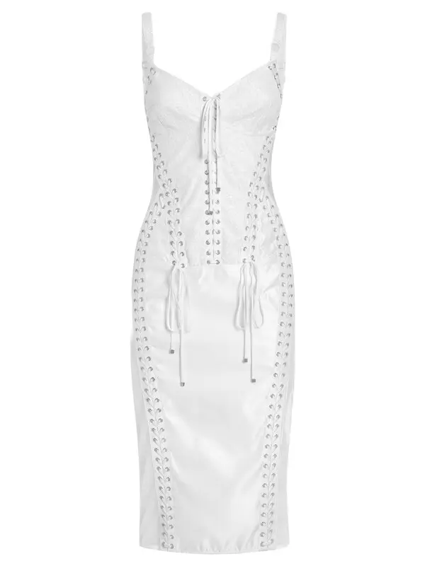 Dolce & Gabbana Calf-length Corset Dress - White