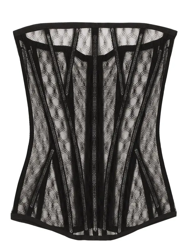 Dolce & Gabbana Mesh Tulle Corset - Black