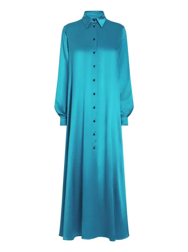 Dolce & Gabbana Long Silk Satin Caftan - Green