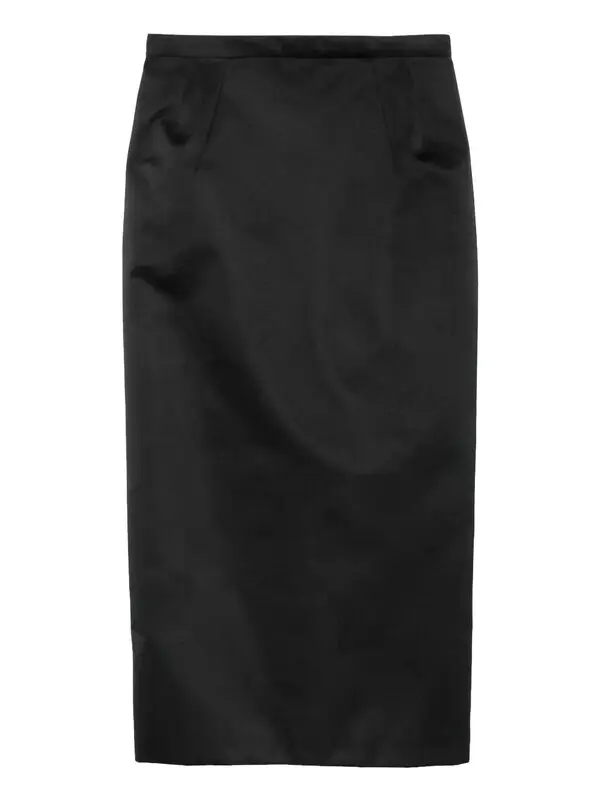 N°21 Satin Midi Skirt - Black