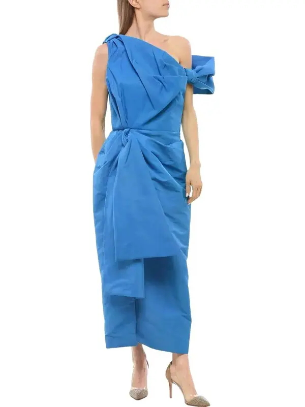 Alexander McQueen Draped Midi Dress - Blue
