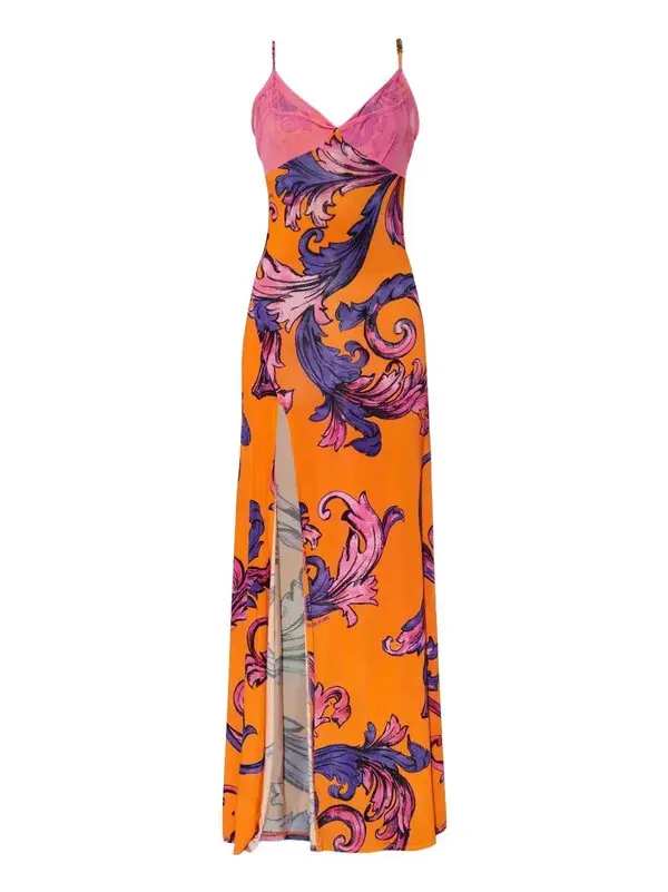 Versace Floral-print Dress - Pink