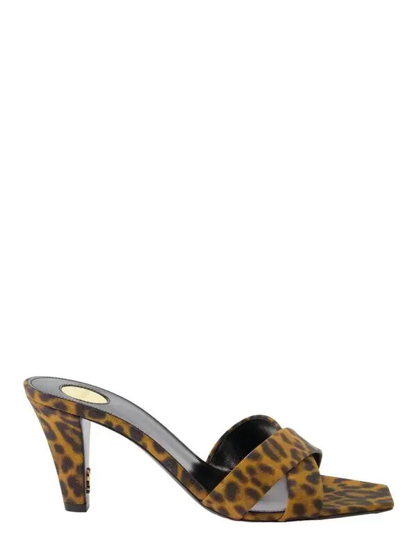 Saint Laurent 75mm Leopard-print Sandals - Brown