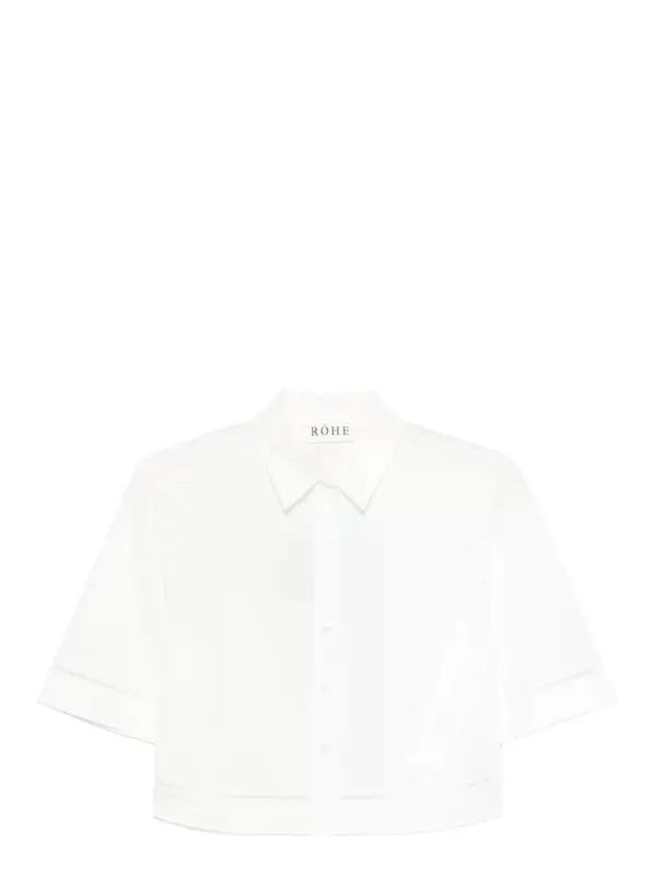 RÓHE Ladder-embroidered Poplin Shirt - White