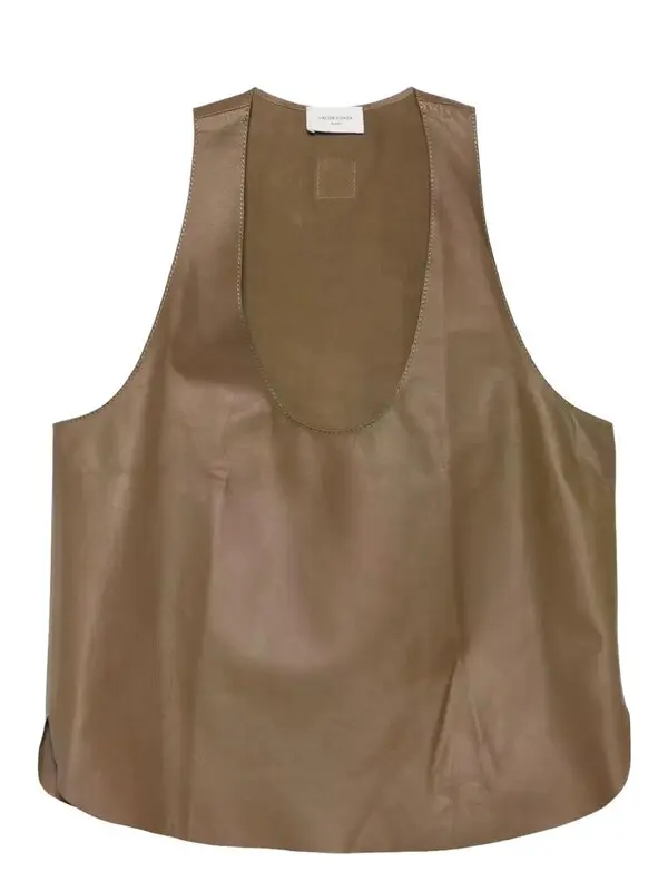 Jacob Cohen Leather Vest - Brown