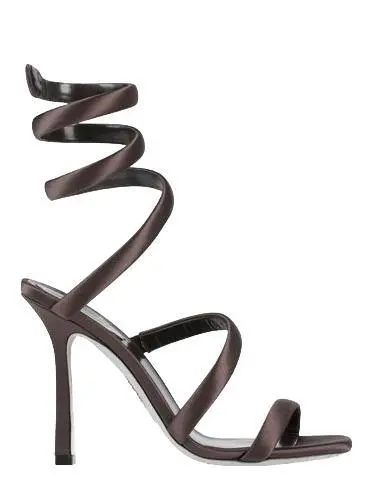 Rene Caovilla Satin Sandals - Brown