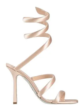 Rene Caovilla Satin Sandals - White