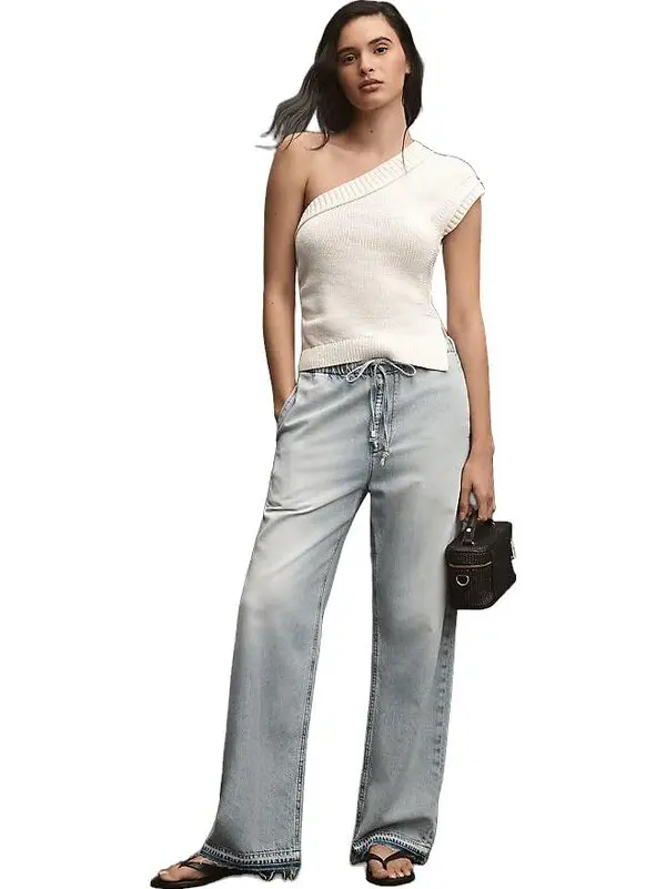 Rag & Bone High-rise Wide-leg Drawstring Jeans - Kierra