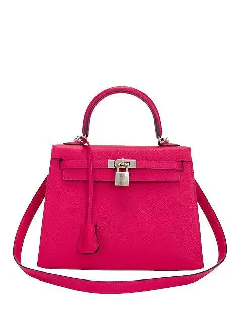 FWRD RENEW Hermes Epsom Kelly 25 Sellier Handbag - Fuchsia
