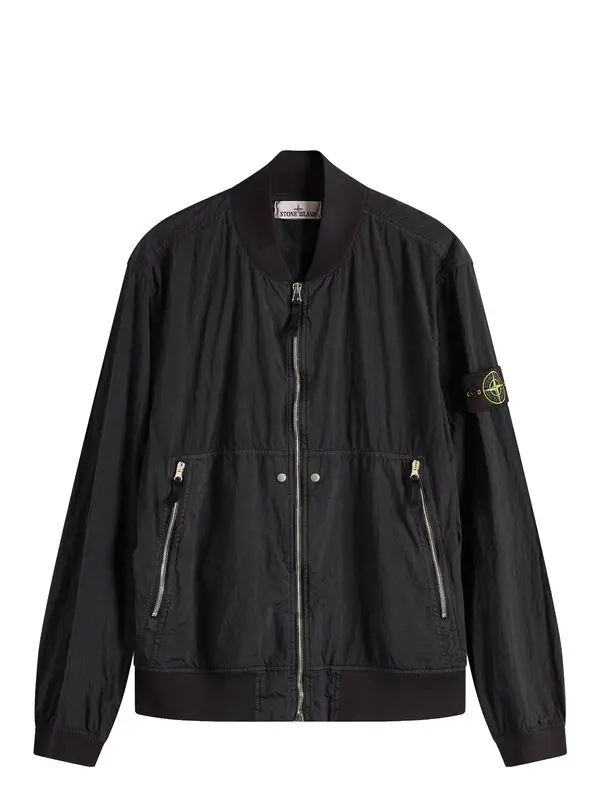 Stone Island Nylon Metal Watro-tc Econyl Bomber Jacket - Black