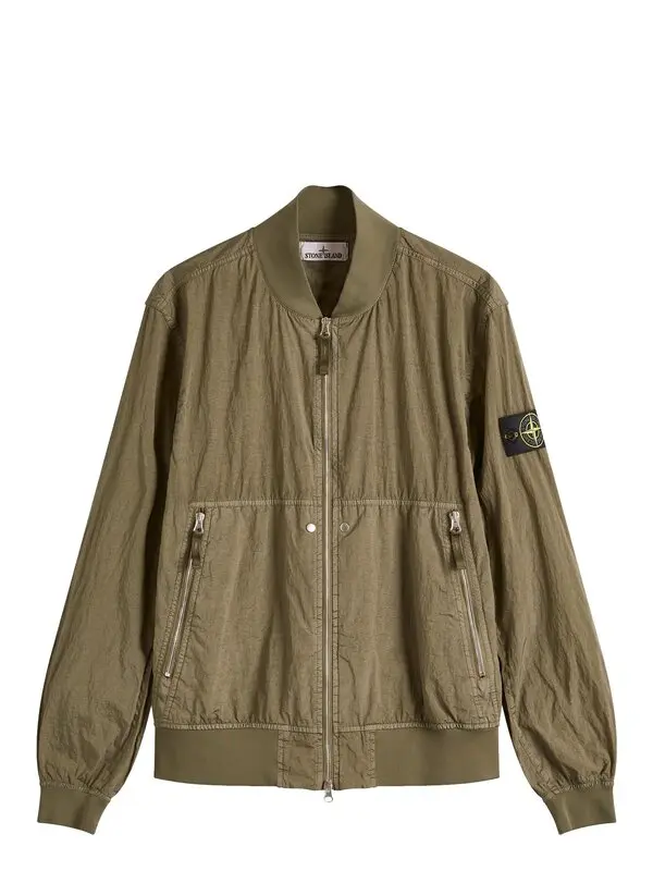 Stone Island Nylon Metal Watro-tc Econyl Bomber Jacket - Military Green