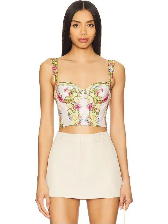 Agua Bendita Lupe Bustier Top - Green Multi