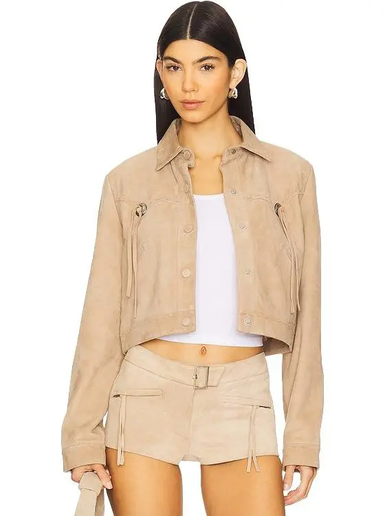 LAMARQUE X Luna Cropped Jacket - Sand