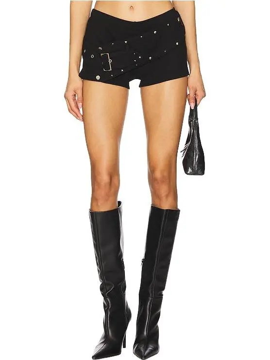 ZEMETA Belted Jersey Shorts - Black