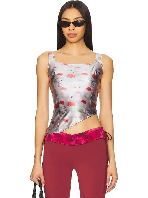 ZEMETA Cry Dog Asymmetric Top - Print