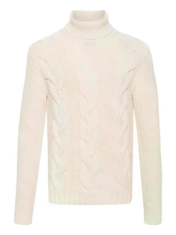 K-WAY Cable-knit Roll-neck Jumper - Neutrals