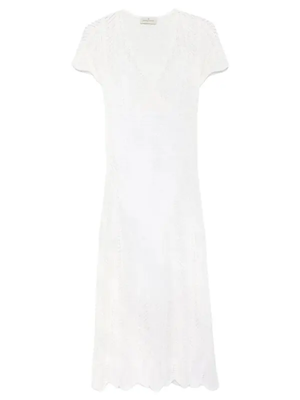 Bruno Manetti Knitted Midi Dress - White