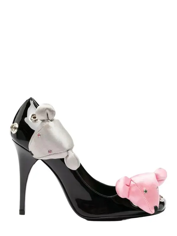 Bruno Frisoni 105mm Bear-motif Leather Pumps - Black
