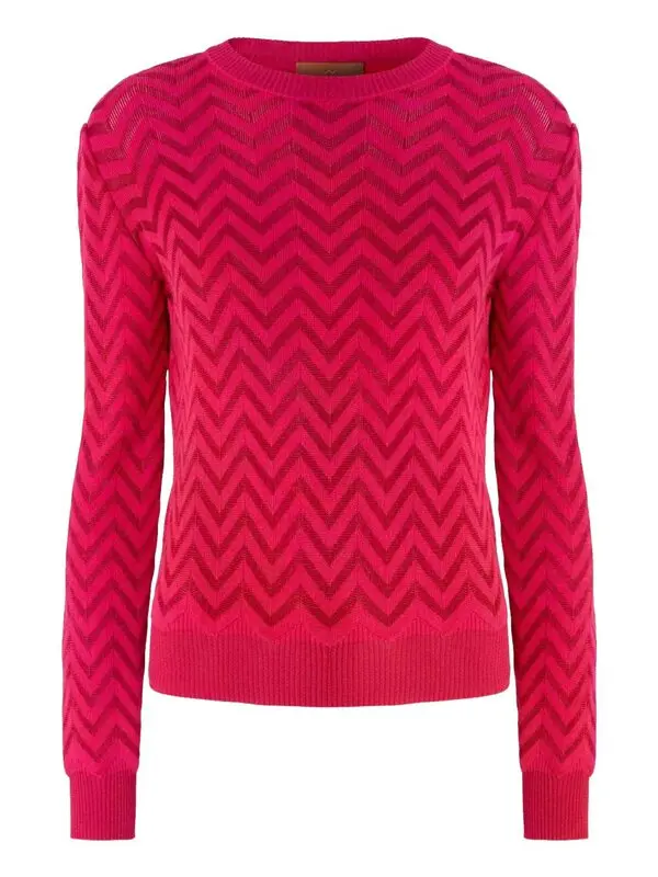 Missoni Chevron Crew-neck Sweater - Pink