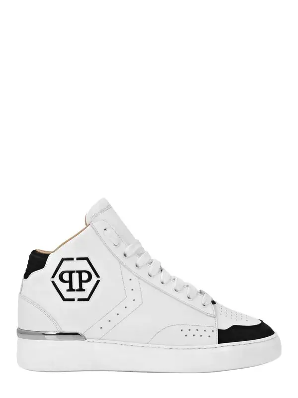 Philipp Plein Hexagon Leather Sneakers - White