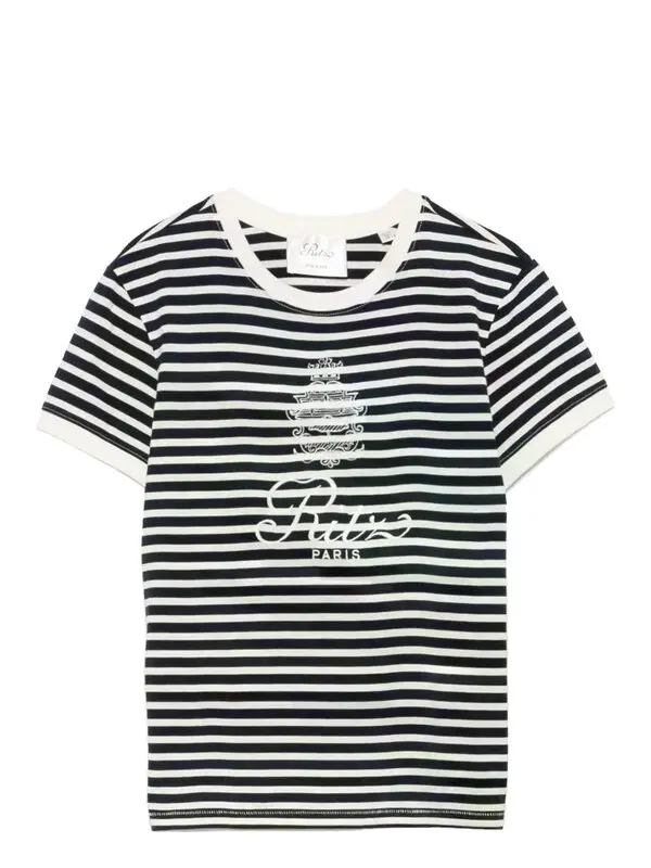 FRAME X Ritz Paris Logo-embroidered T-shirt - Blue