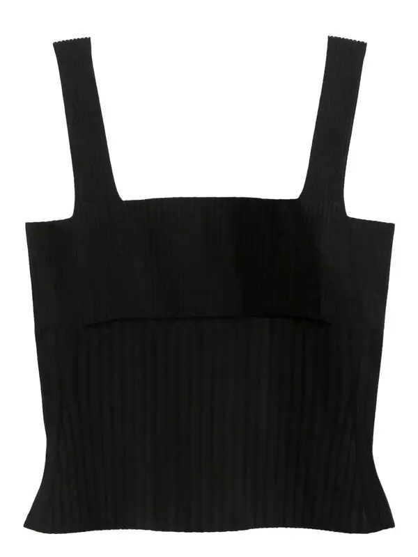 NUDE Ribbed Tank Top - Black