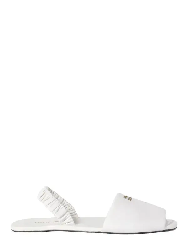 Miu Miu Ruched Slingback Sandals - White