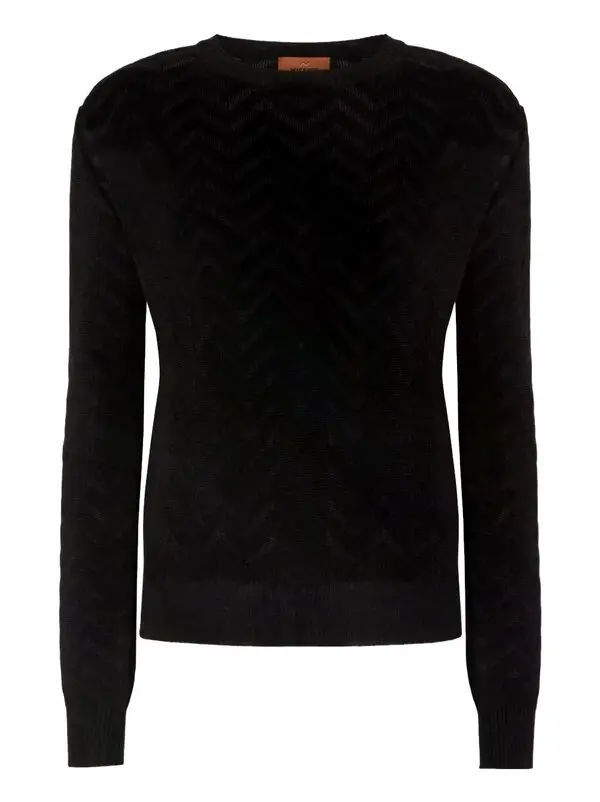 Missoni Chevron-motif Crewneck Sweater - Black