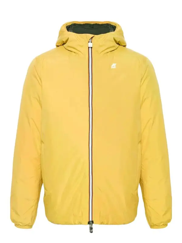 K-WAY Logo-patch Padded Hooded Jacket - Yellow