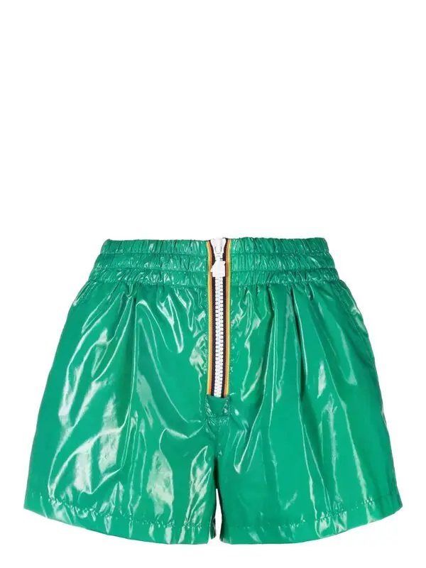 K-WAY Faux Leather Shorts - Green