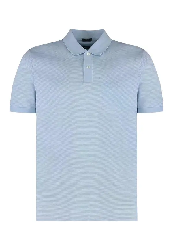 BOSS Parlay Textured Polo Shirt - Blue