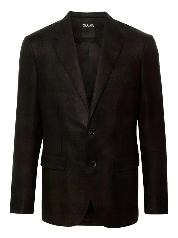 Zegna Checked Blazer - Brown