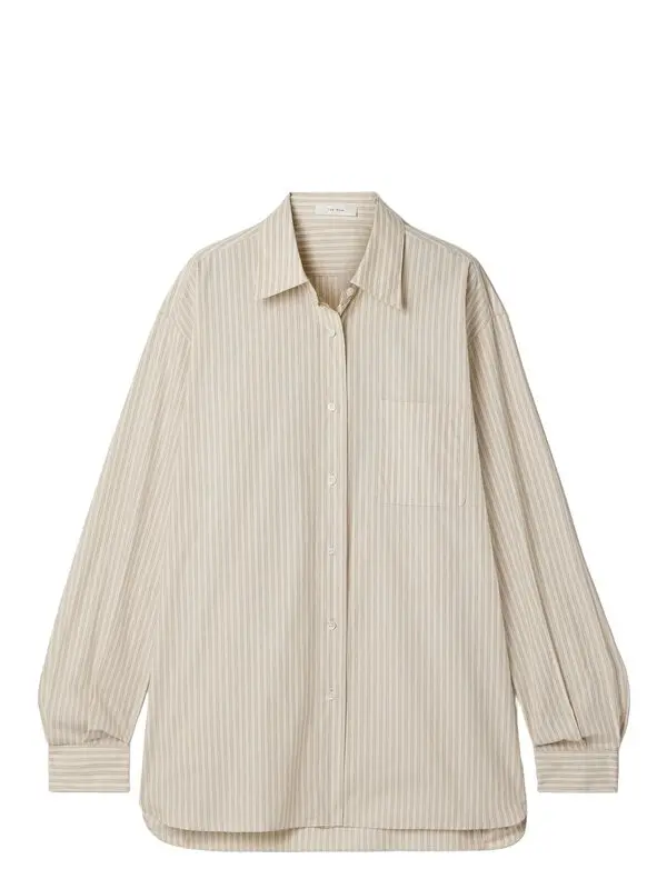 THE ROW Nesson Striped Shirt - Green