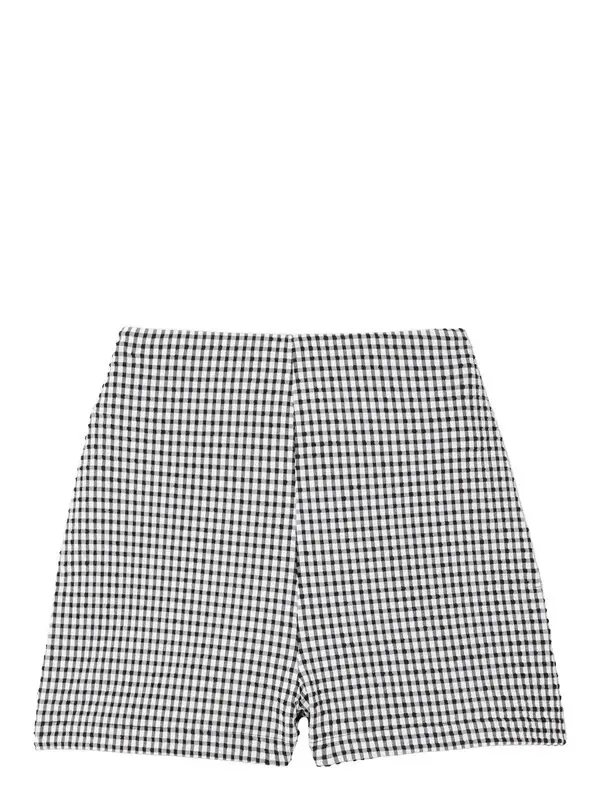 RÓHE Gingham Seersucker Shorts - Gray